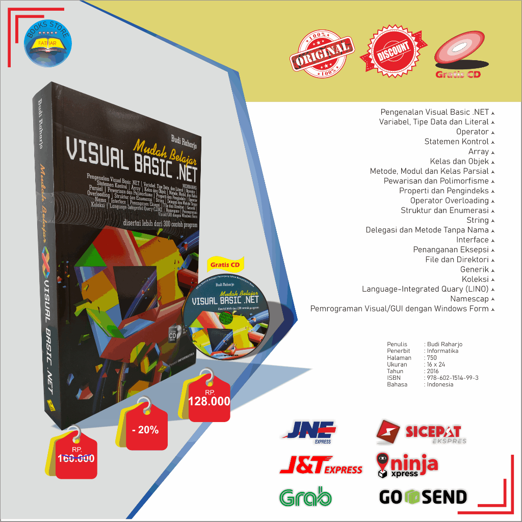 Jual Original Buku Mudah Belajar Visual Basic.net 300 contoh program Cd | Shopee Indonesia