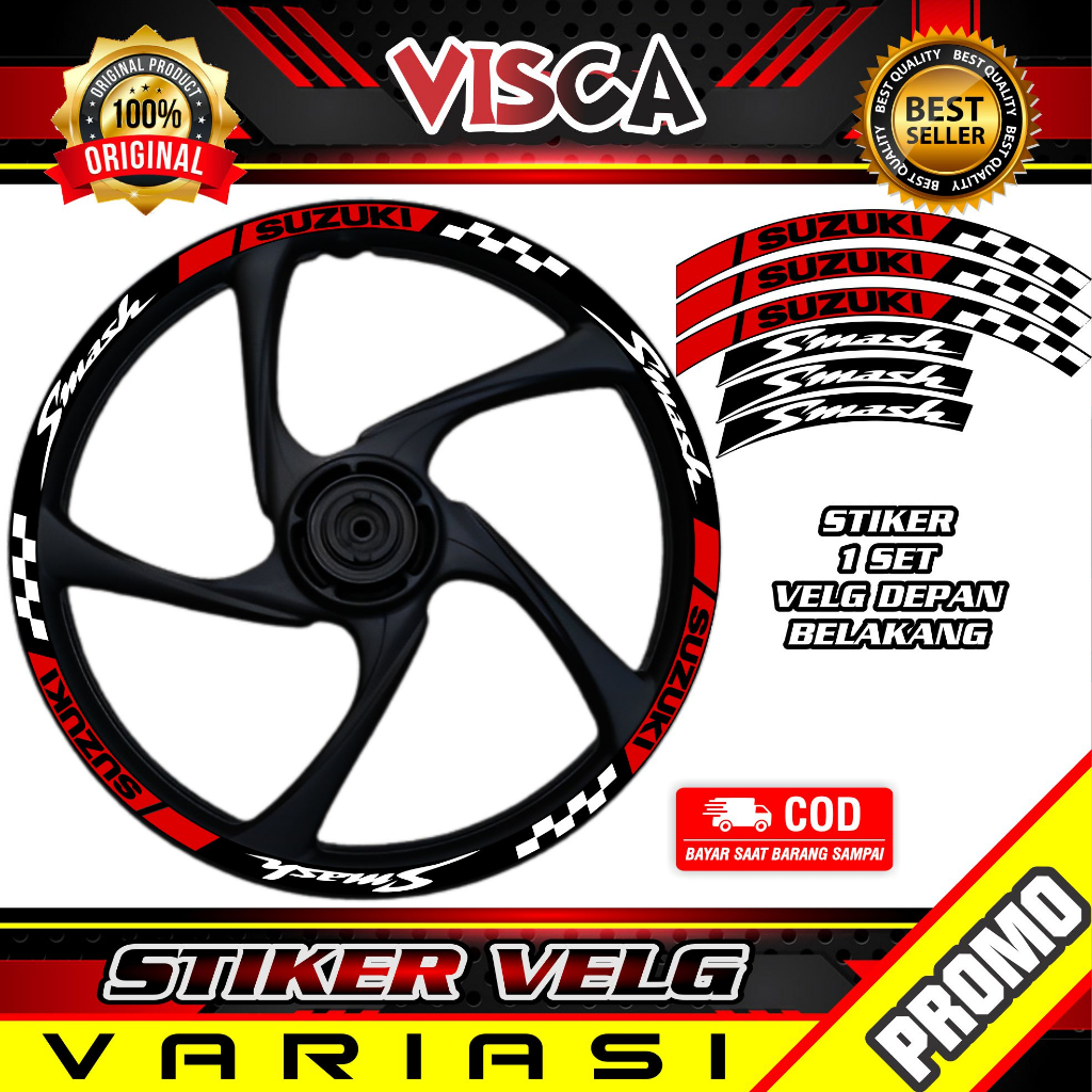 Jual Stiker Velg List Velg Motor Stiker Velk Smash Racing Flag | Shopee ...