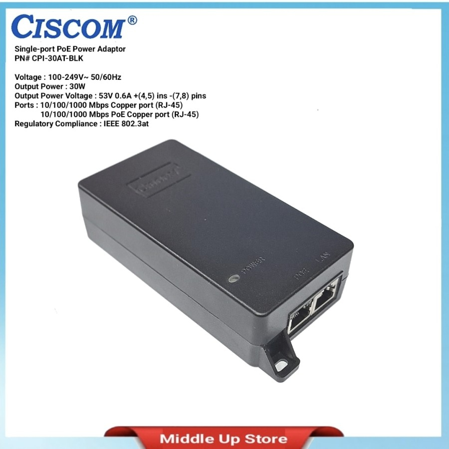 Jual Ciscom Single Port PoE Power Adapter 30w | Shopee Indonesia