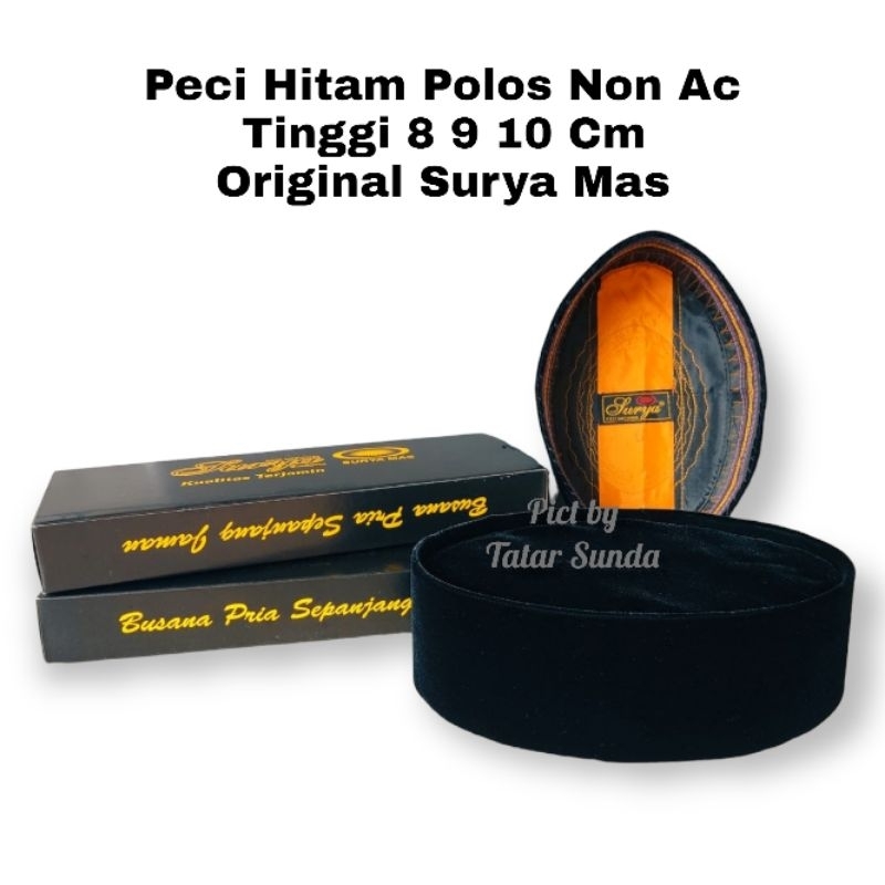Jual Exclusive Peci Kopiah Songkok Surya Mas Non Ac Tanpa Ventilasi Udara Tinggi 8 9 10 Cm ...