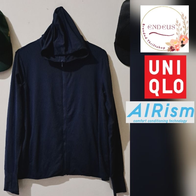 Jual JAKET RUNNING UNIQLO AIRism SIZE XL WARNA DARK NAVY | Shopee Indonesia