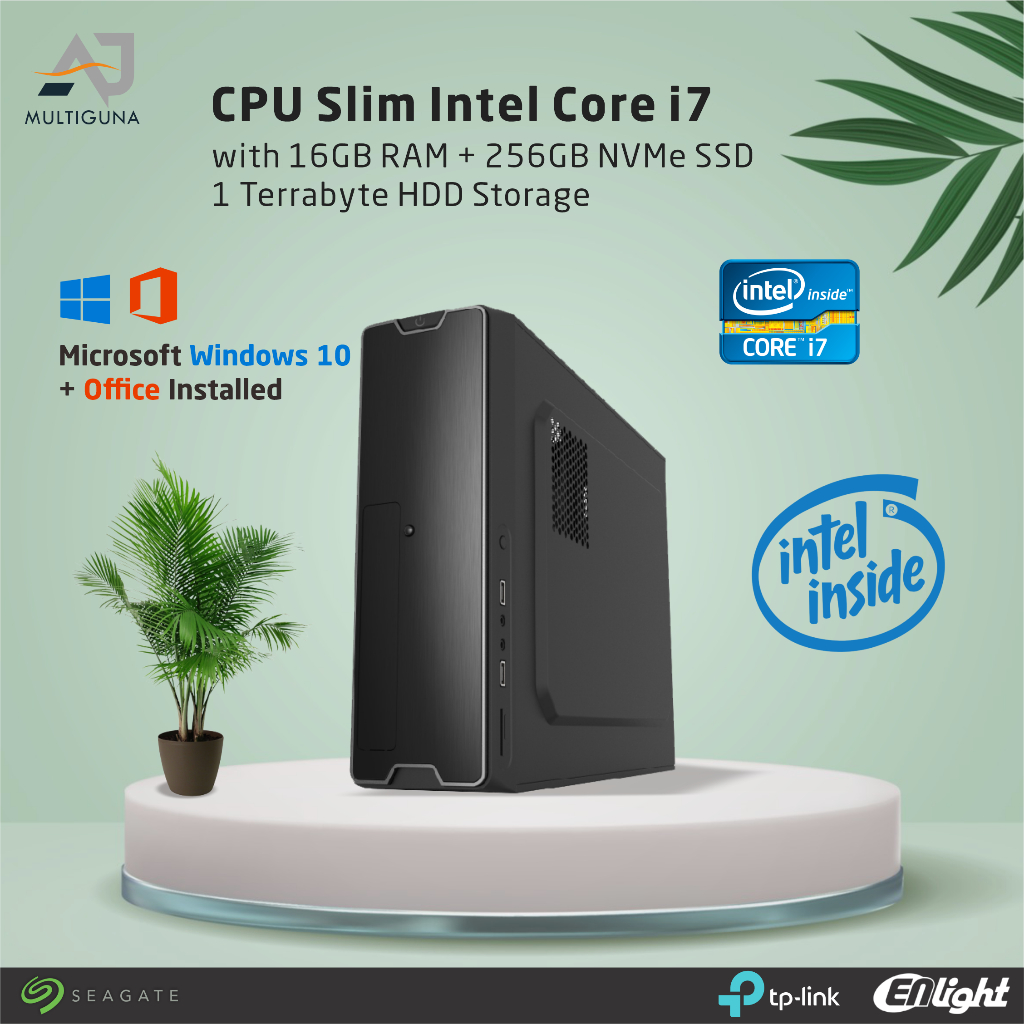 Jual CPU PC Slim Intel Core i7 RAM 16GB SSD Rakitan Office | Shopee Indonesia