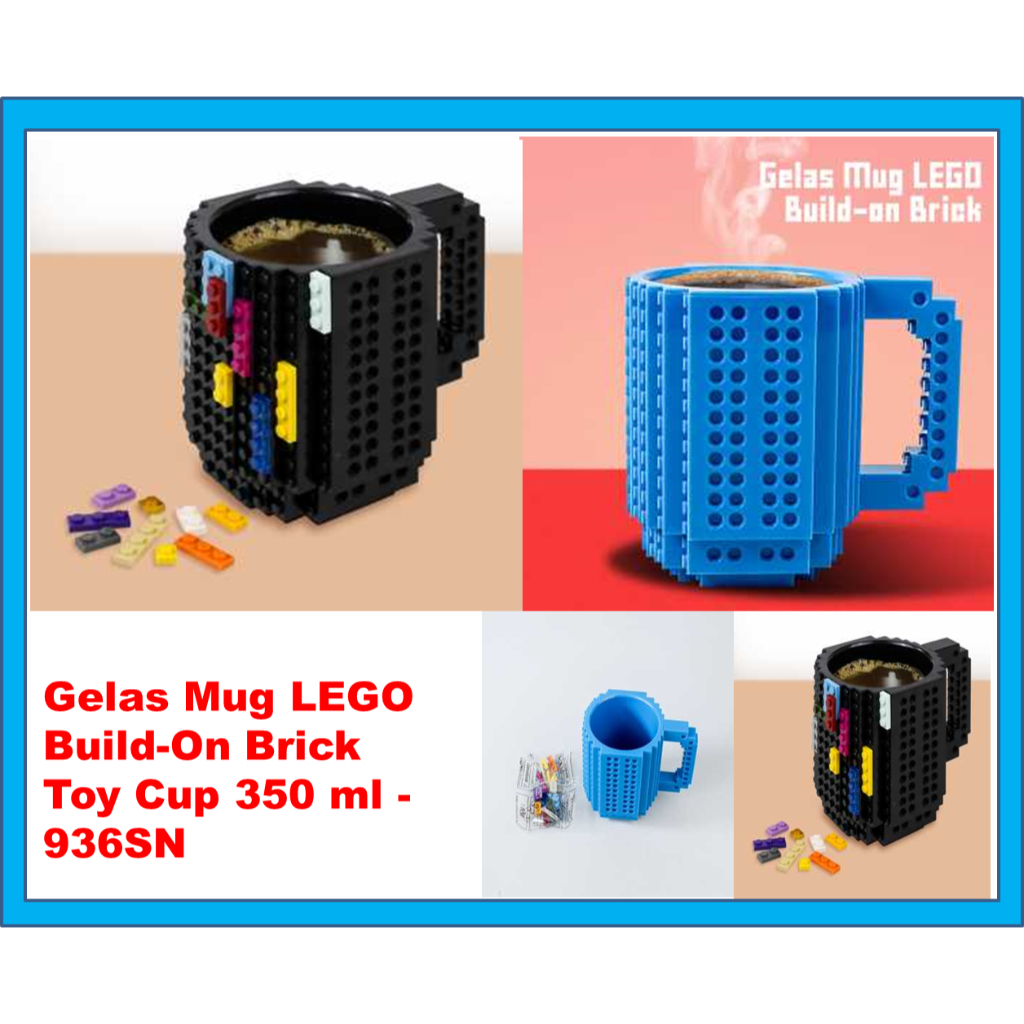 Jual Gelas Mug LEGO Build-On Brick Toy Cup 350 ml Gelas Cangkir Mug ...