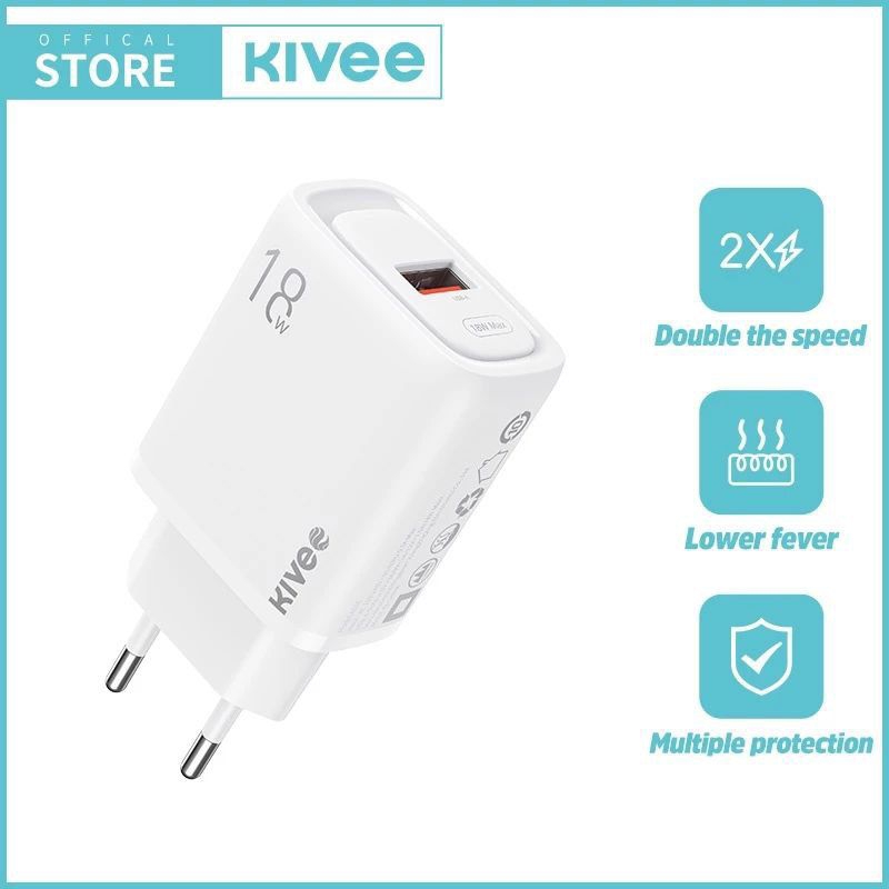 Jual KIVEE AE76 Batok Kepala Casan Fast Charging Charger Adaptor 18W ...