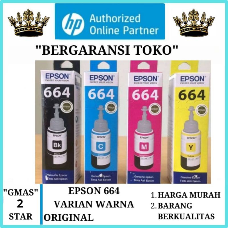 Jual Tinta epson 664 original varian (bk,m,c,y) | Shopee Indonesia