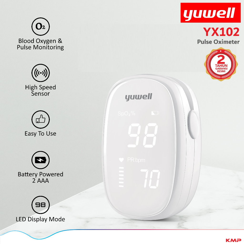 Jual Yuwell YX102 - Pulse Oximeter Oxymeter - Alat Ukur Saturasi Oksigen YX-102 Putih - Yuwell ...