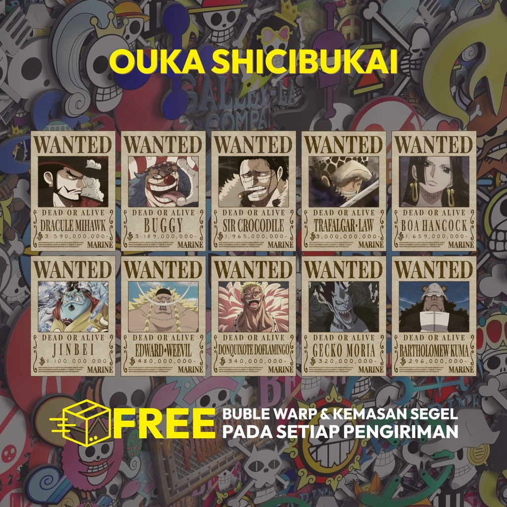 Jual Poster Bounty One Piece Terbaru Poster Wanted Paket Komplit SHP ...
