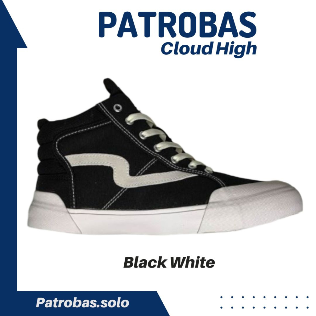 Jual Patrobas Cloud High Black White Original Sepatu Sneakers Casual ...