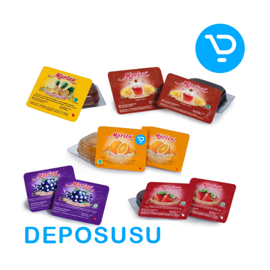 Jual Selai MARIZA Jam portion 10 X 14,2 gr Strawberry | Nanas ...