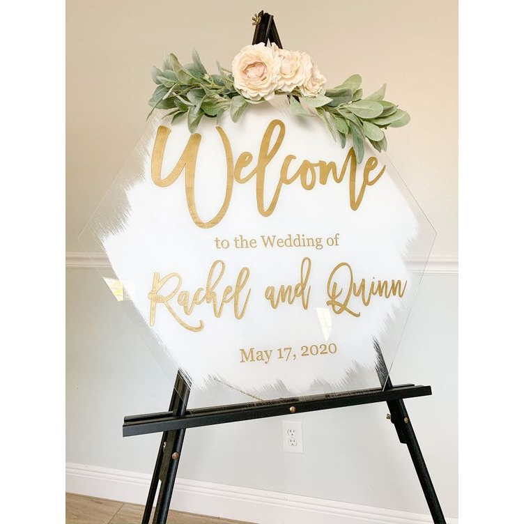Jual Welcome Sign Acrylic Wedding / Dekorasi Lamaran / Wedding Sign ...