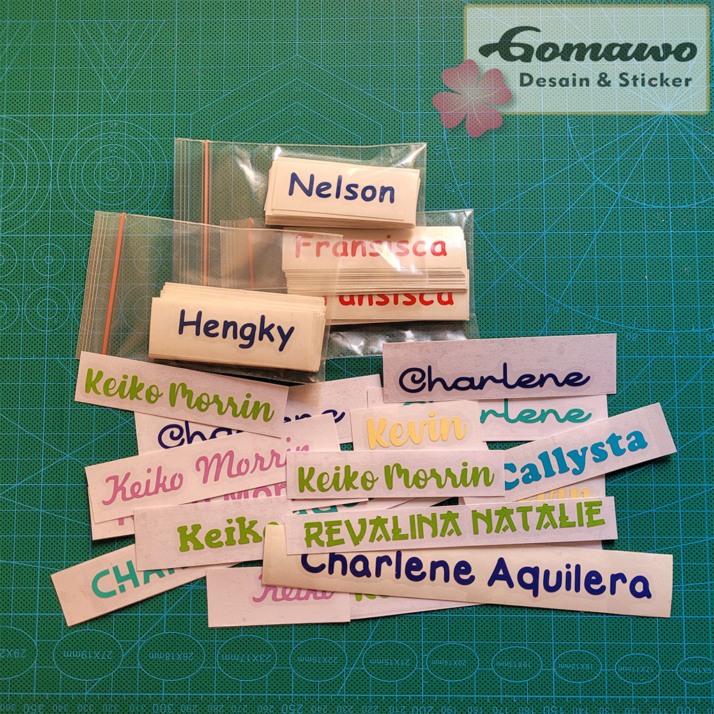 Jual Stiker nama custom tulisan Cutting sticker waterproof Label nama ...