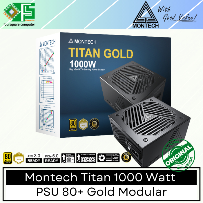 Jual PSU Montech Titan 1000 Watt 80 Plus Gold Modular Power Supply 1000w | Shopee Indonesia
