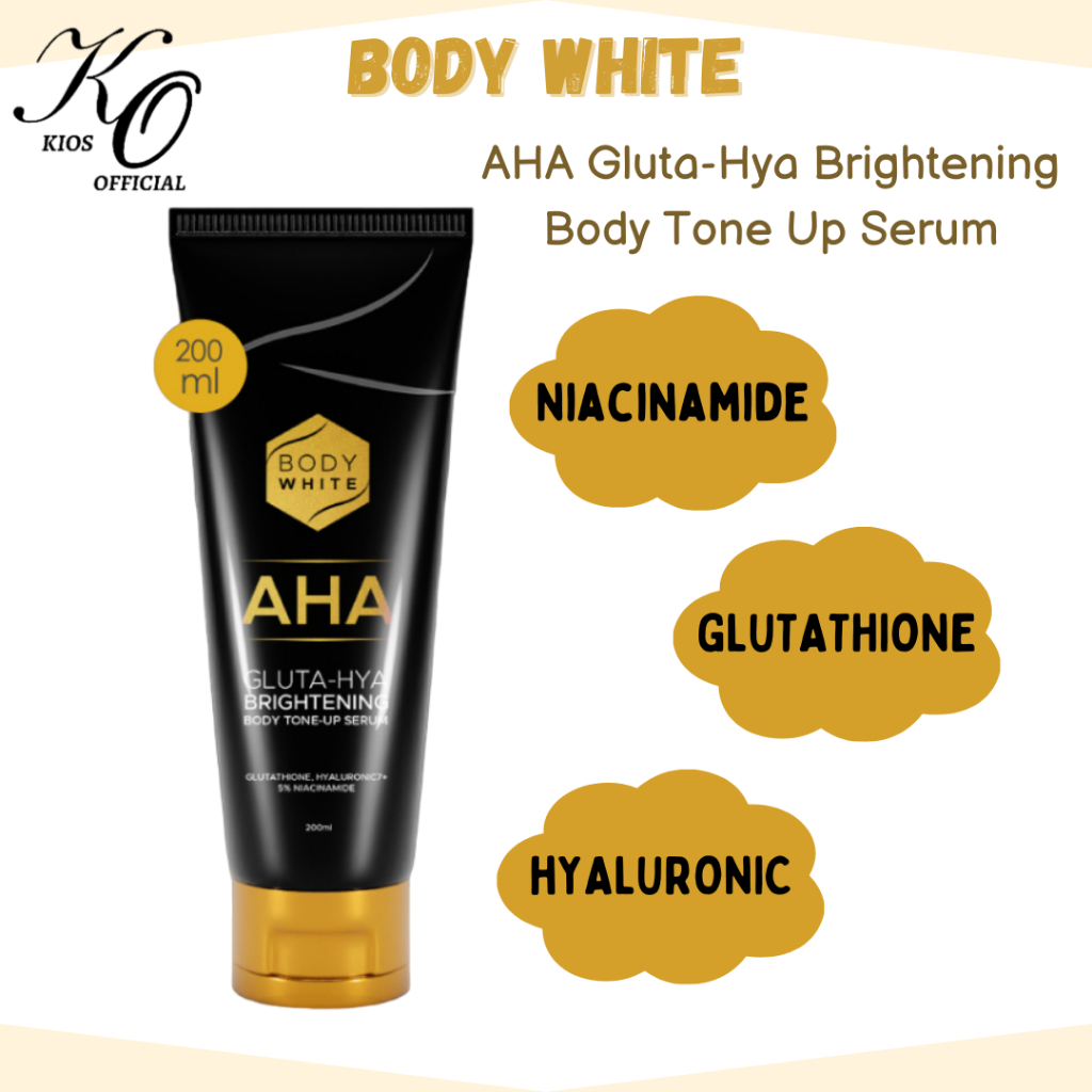 Jual Body White Aha Gluta Hya Brightening Body Tone Up Serum 200ml ...