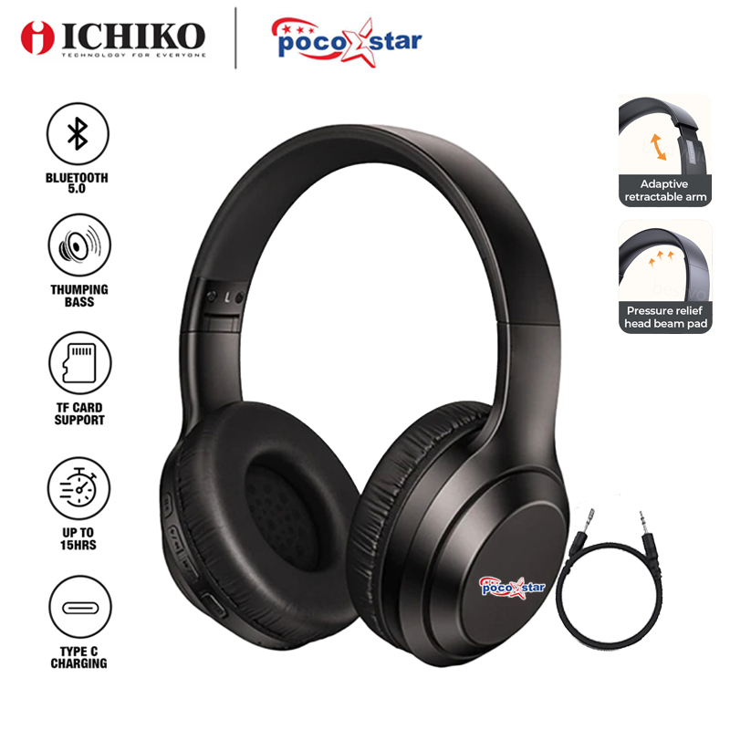 Jual Foldable Headphone Bluetooth Wireless/Wired Headset Earphone 5.0V ...