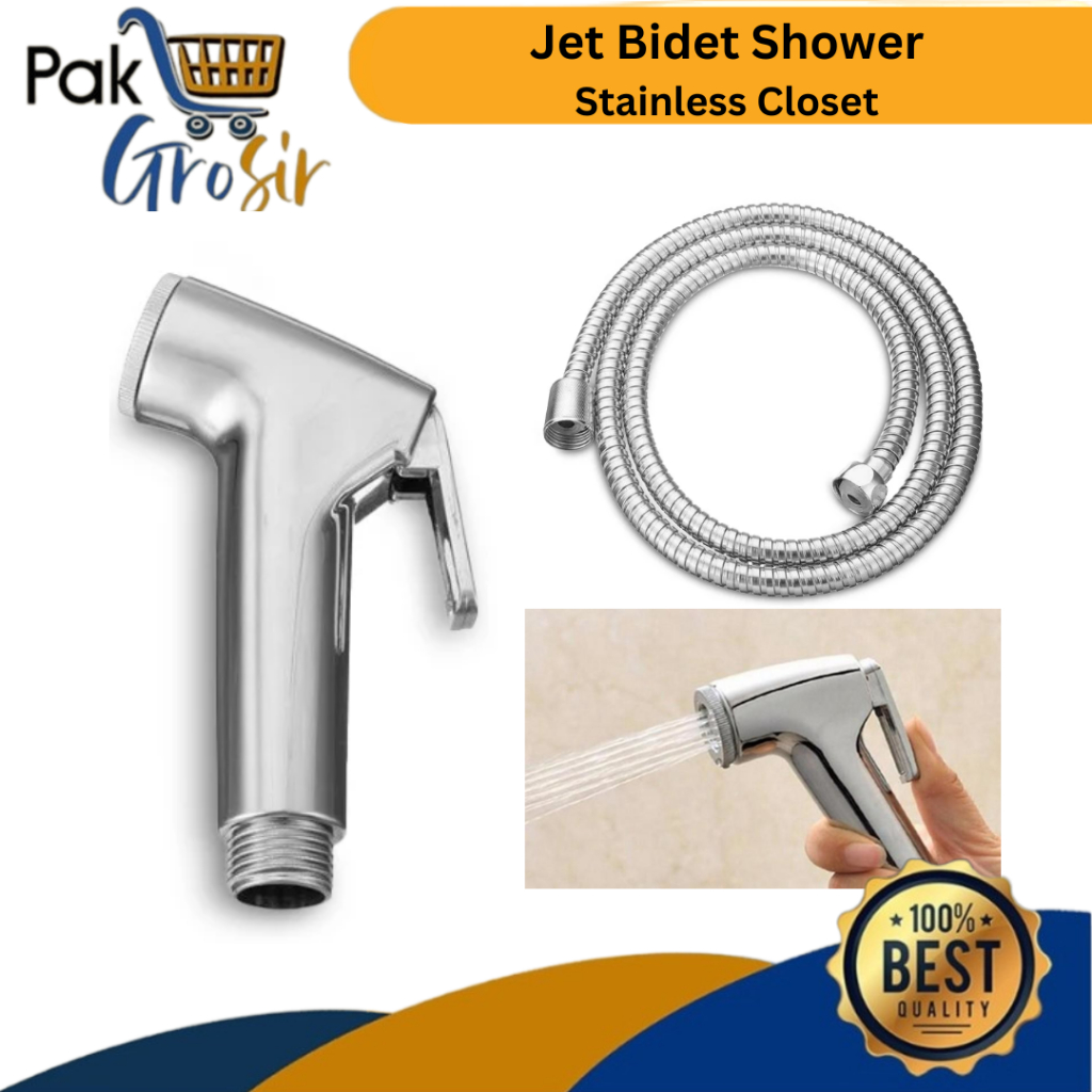 Jual Kepala + Selang Jet Bidet Shower Stainless Steel Kloset Semprotan ...