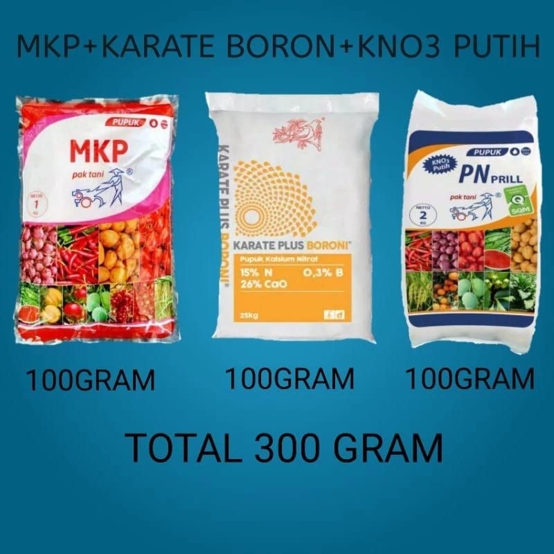Jual Pupuk pembuahan dan pembungaan istimewa anti rontok 1 paket lengkap MKP PAK TANI + KN03 ...