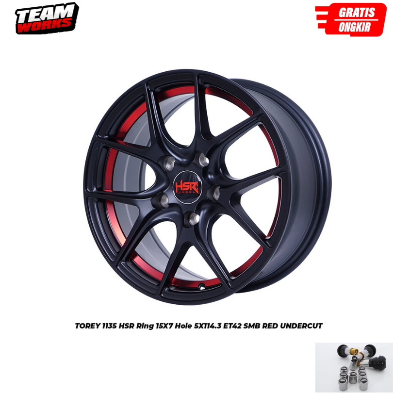 Jual velg hsr racing r15 torey ring 15 warna black red ertiga | Shopee ...
