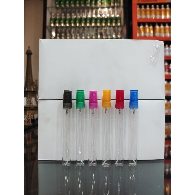 Jual BOTOL TESTER / TRAVEL SIZE KACA 10 ML TUTUP WARNA. | Shopee Indonesia