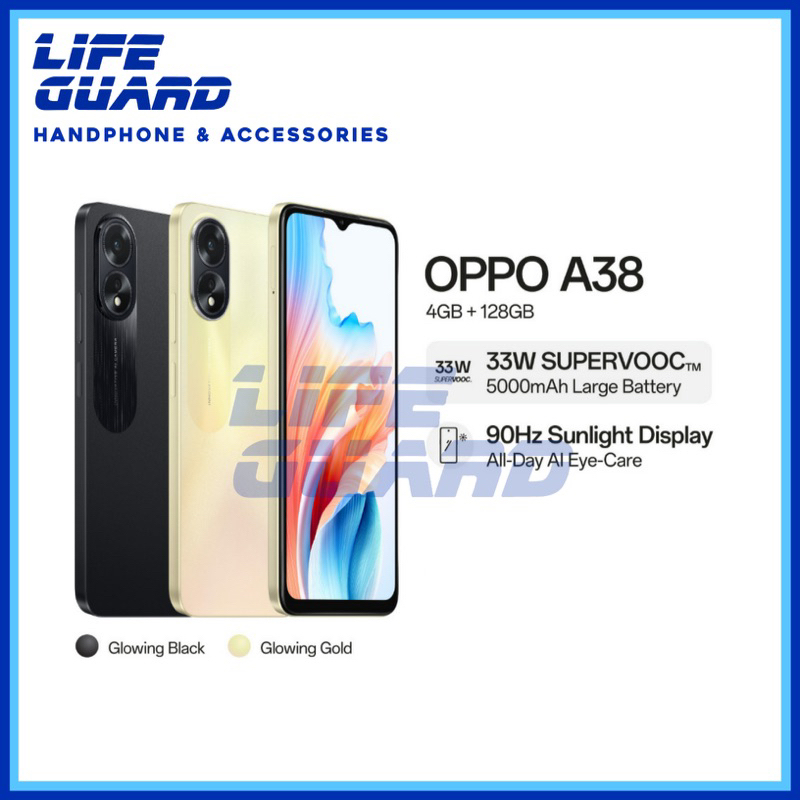 Jual HANDPHONE OPPO A38 RAM 4GB/128GB (Glowing Black & Glowing Gold ...