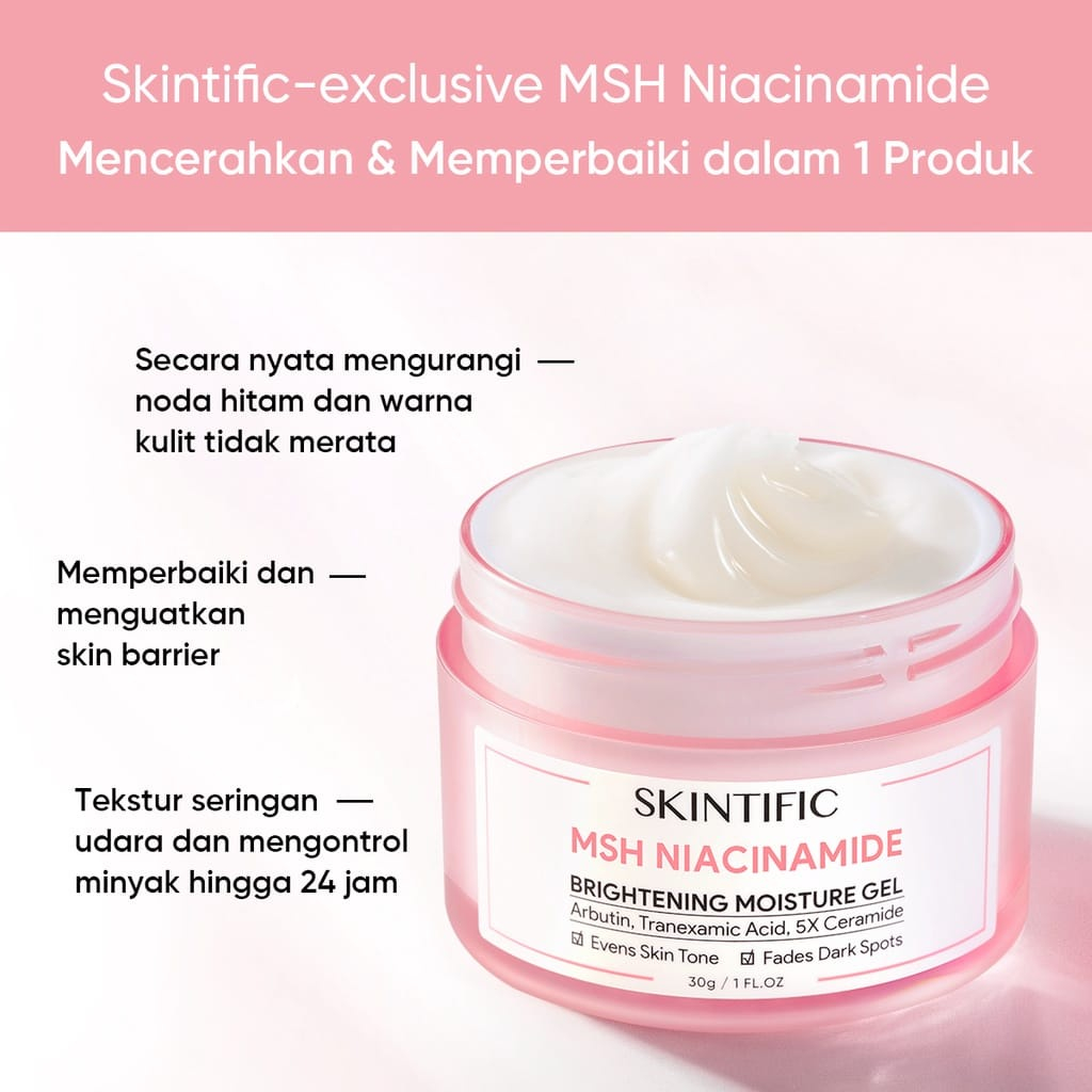 Jual SKINTIFIC Glowing Moisturizer Day & Night Cream Moisture Gel with ...