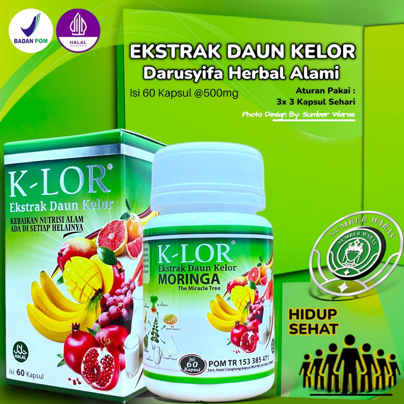 Jual Kapsul Ekstrak Daun Kelor K-LOR Darusyifa BPOM Isi 60 Kapsul - KLOR MORINGA The Miracle ...