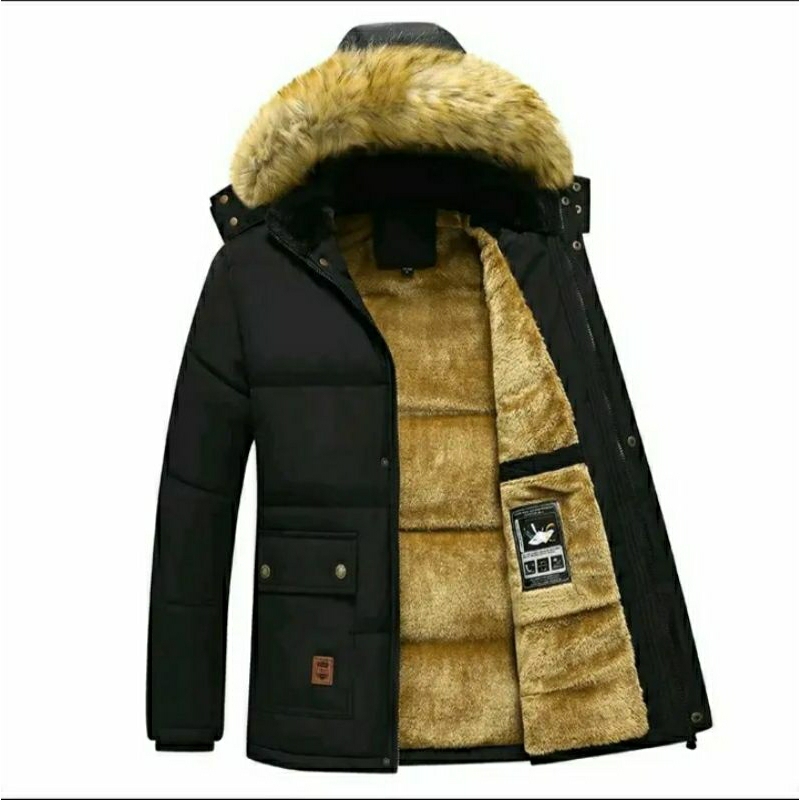 Jual jaket tebal winter bulu pria/jaket waterproof/jaket musim dingin | Shopee Indonesia