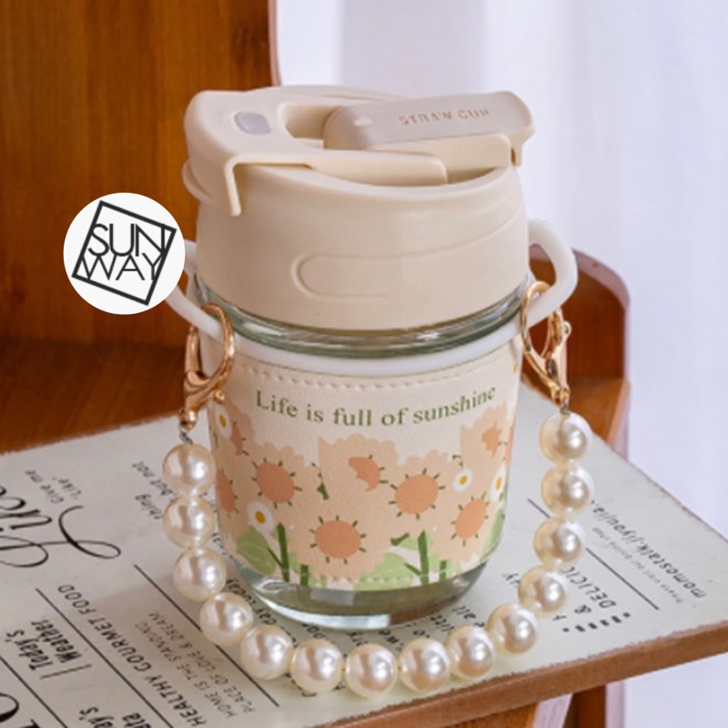 Jual [PACK BOX] Glass Tumbler Pearl 350ML / Gelas Minum 2in1 Kaca ...