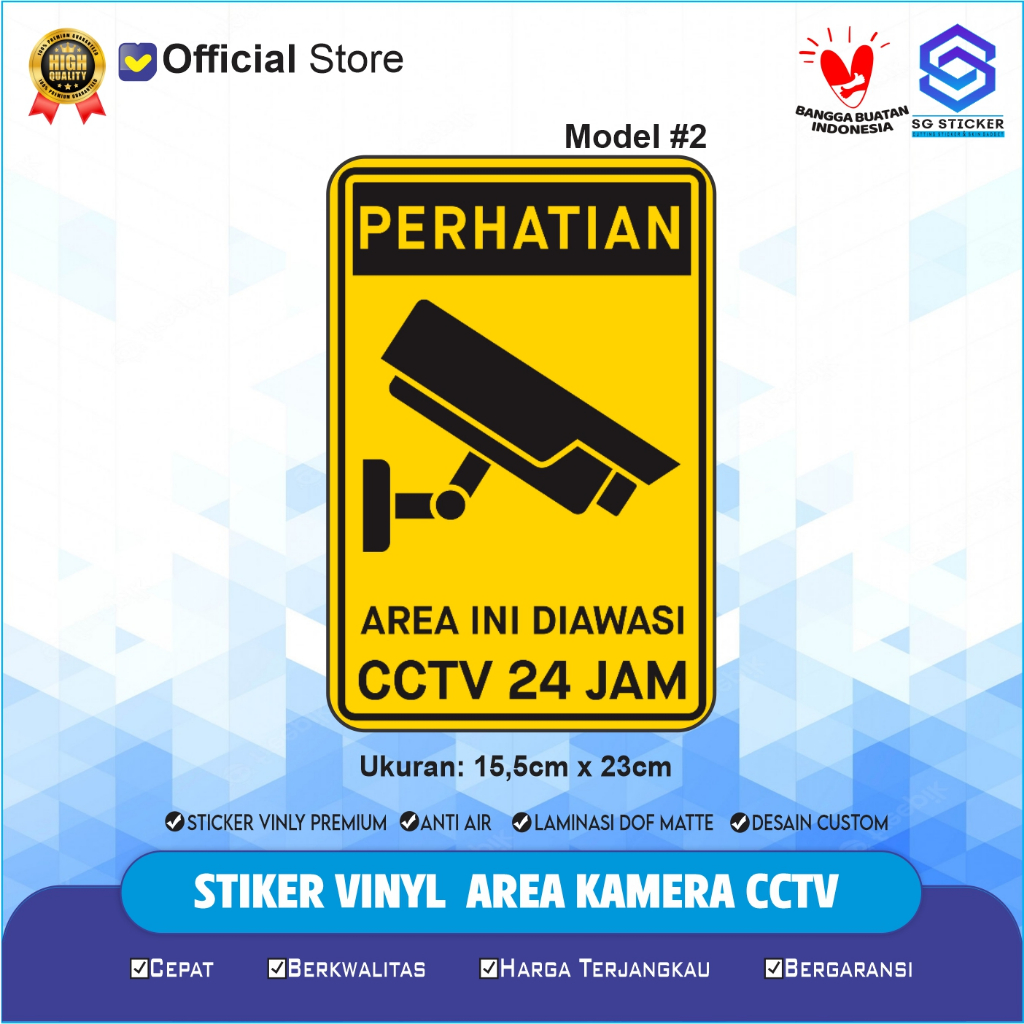 Jual STIKER CCTV CAMERA STIKER VINYL CCTV CAMERA SEDANG LAMINASI DOF ...