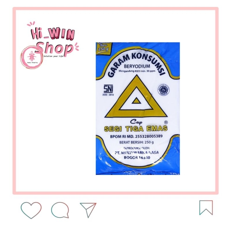 Jual Garam Garem Halus Cap Segi Tiga Emas 250gr Garam Dapur Beryodium ...