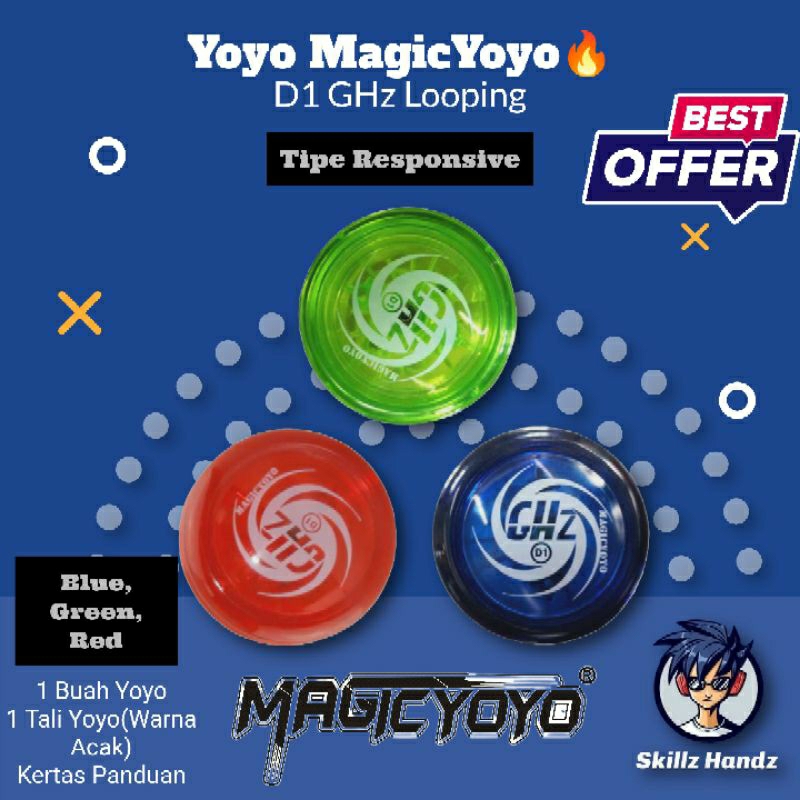 Jual Yoyo MagicYoyo D1 GHz Looping Responsive (Blue, Green, Red ...