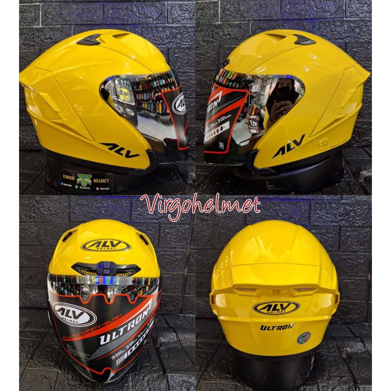 Jual HELM ALV ULTRON SOLID YELLOW LEMON NEW COLOUR | Shopee Indonesia