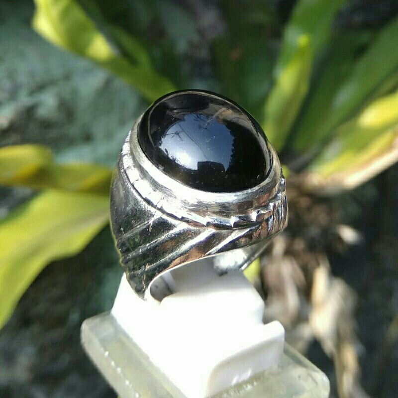 Jual Cincin Batu Akik Fosil Galih Kayu Hitam Natural Petrified Wood ...