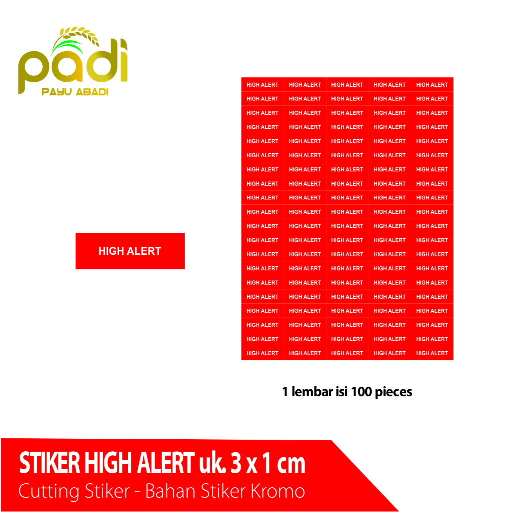 Jual Stiker High Alert | High Alert Double Check | Kocok Dahulu | Fall ...