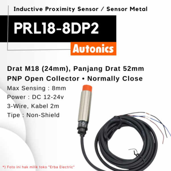 Jual Autonics PRL18-8DP2 Induktif Proximity Sensor Metal Besi 3 wire DC M18 Diskon | Shopee ...