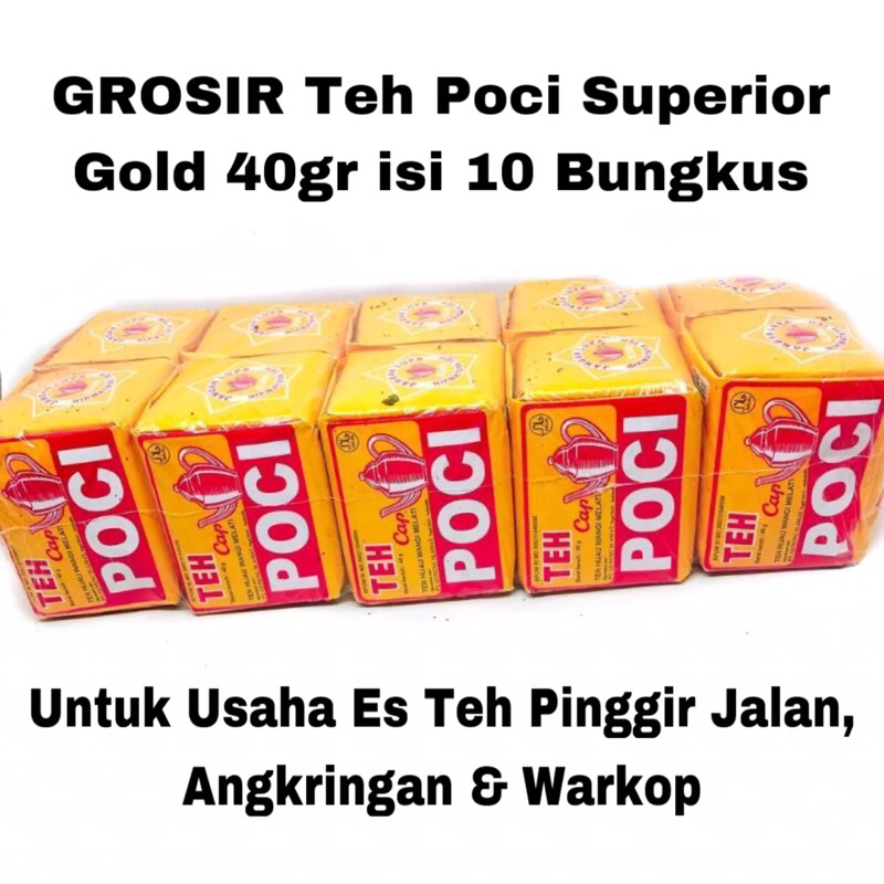 Jual Grosir Teh Poci Gold Isi 10 Bungkus x 40 gr Usaha Es Teh Manis ...
