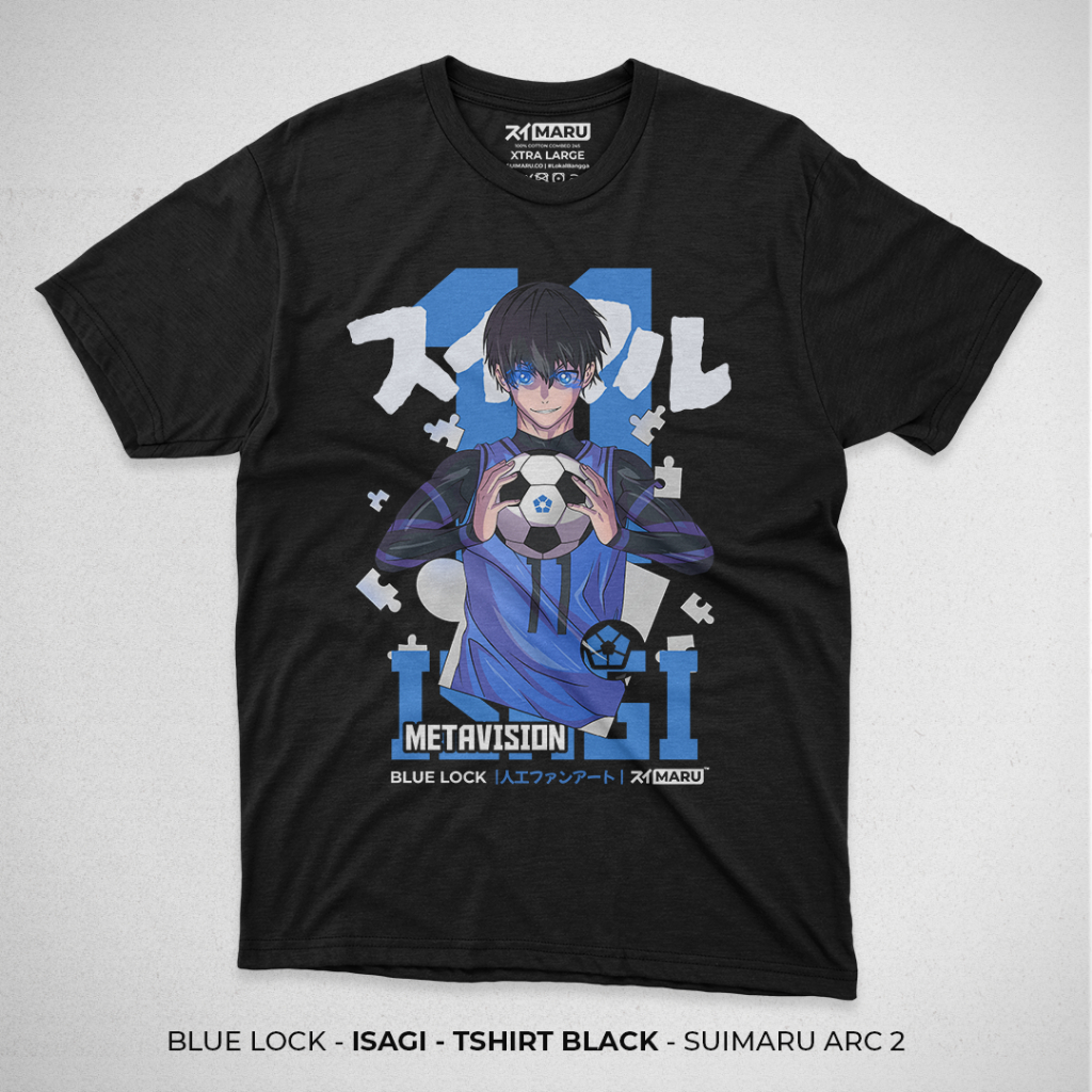 Jual T-Shirt BLACK BLUELOCK ISAGI FRONT DESIGN by suimaru.co | Shopee ...