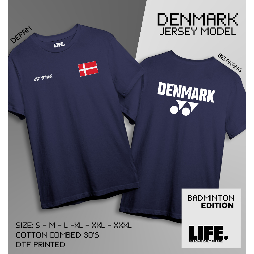 Jual Kaos Badminton Denmark Baju Bulutangkis Timnas Model Jersey Pria ...
