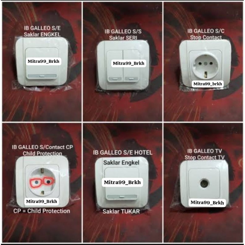Jual Macam Saklar merk Broco IB Galleo / Saklar Engkel / Saklar Seri ...