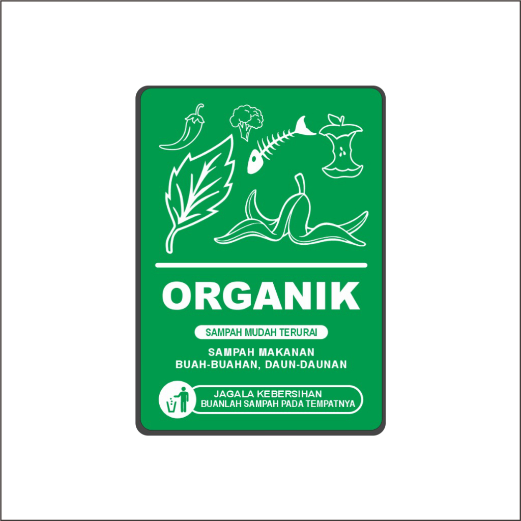 Jual Stiker Sticker Tempat Tong Sampah Non Organik Medis B3 | Shopee ...