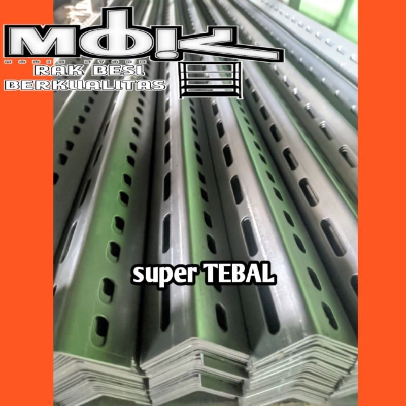 Jual besi siku lubang 4x4 / besi lubang tiang besi | Shopee Indonesia