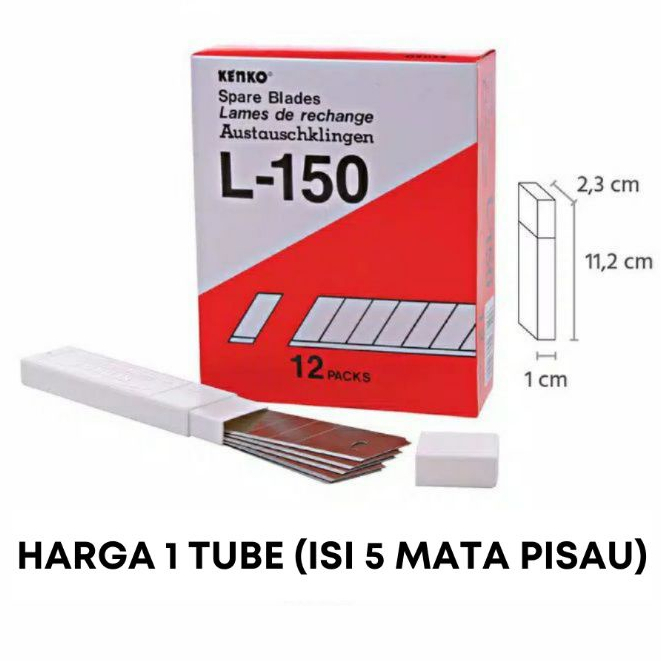 Jual Isi Cutter Kenko A-100, L-150 1 Tube/Pack Isi 5 Mata Pisau ...