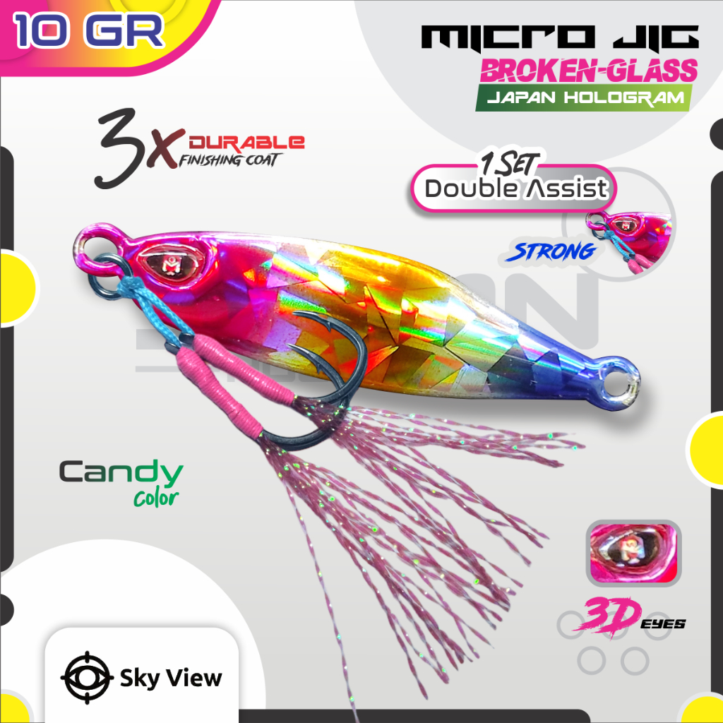 Jual Umpan Micro Jig 10 Gram Double Assist Hook Lure Casting 10g Umpan Pancing Laut | Shopee ...