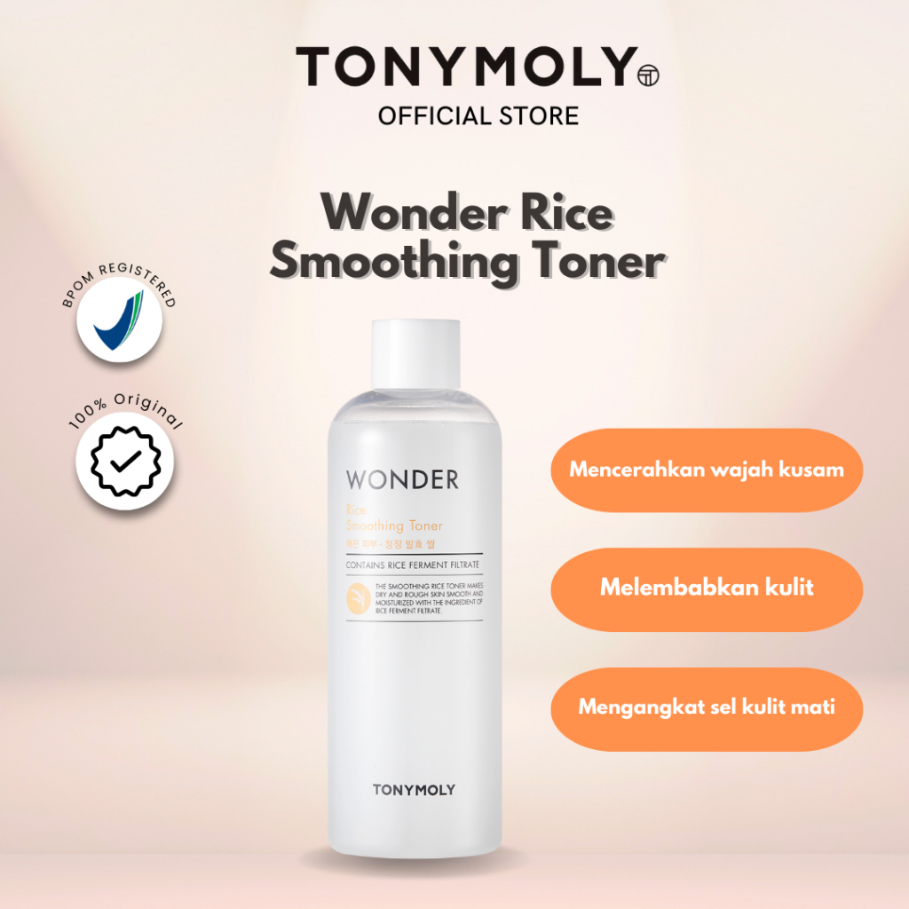 Jual TONY MOLY Wonder Rice Smoothing Toner 200ml | 500ml | Shopee Indonesia
