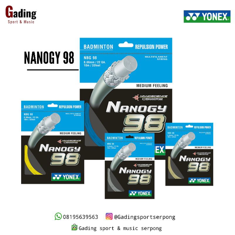 Jual Senar Raket Badminton Yonex Nanogy 98 / String Raket Bulutangkis ...