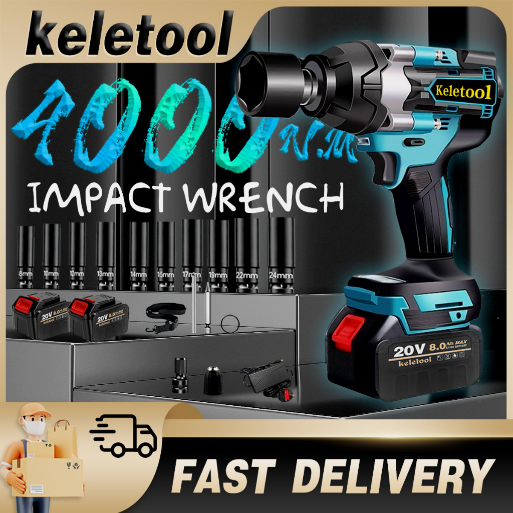 Jual 4000N.m cordless Impact wrench Impack baterai Impek bor baterai ...