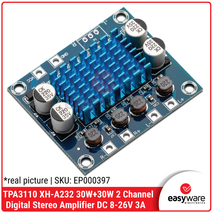 Jual TPA3110 XH-A232 2x30W 2 Channel Digital Stereo Amplifier Board DC 8-26V 3A | Shopee Indonesia