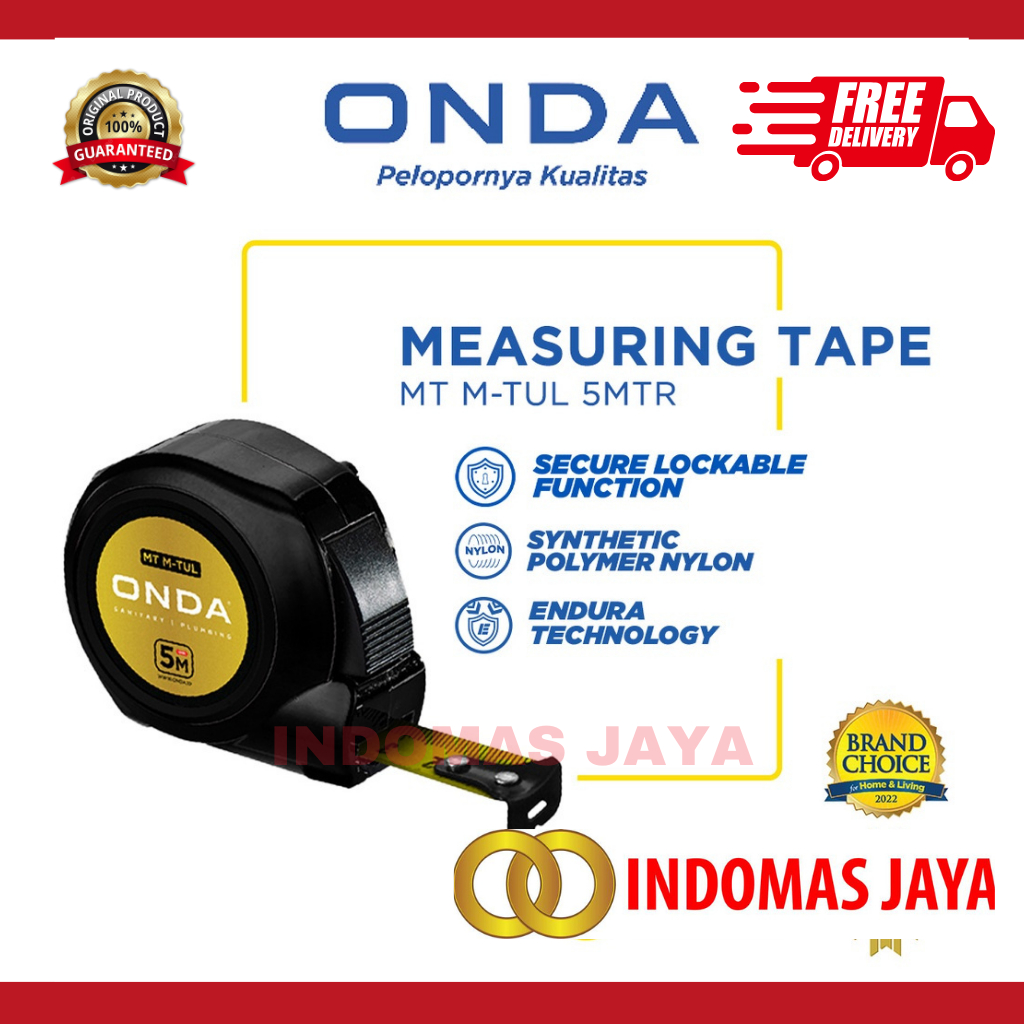 Jual ONDA Measuring Tape / Meteran 5 Meter MT M-TUL METERAN OTOMATIS ...
