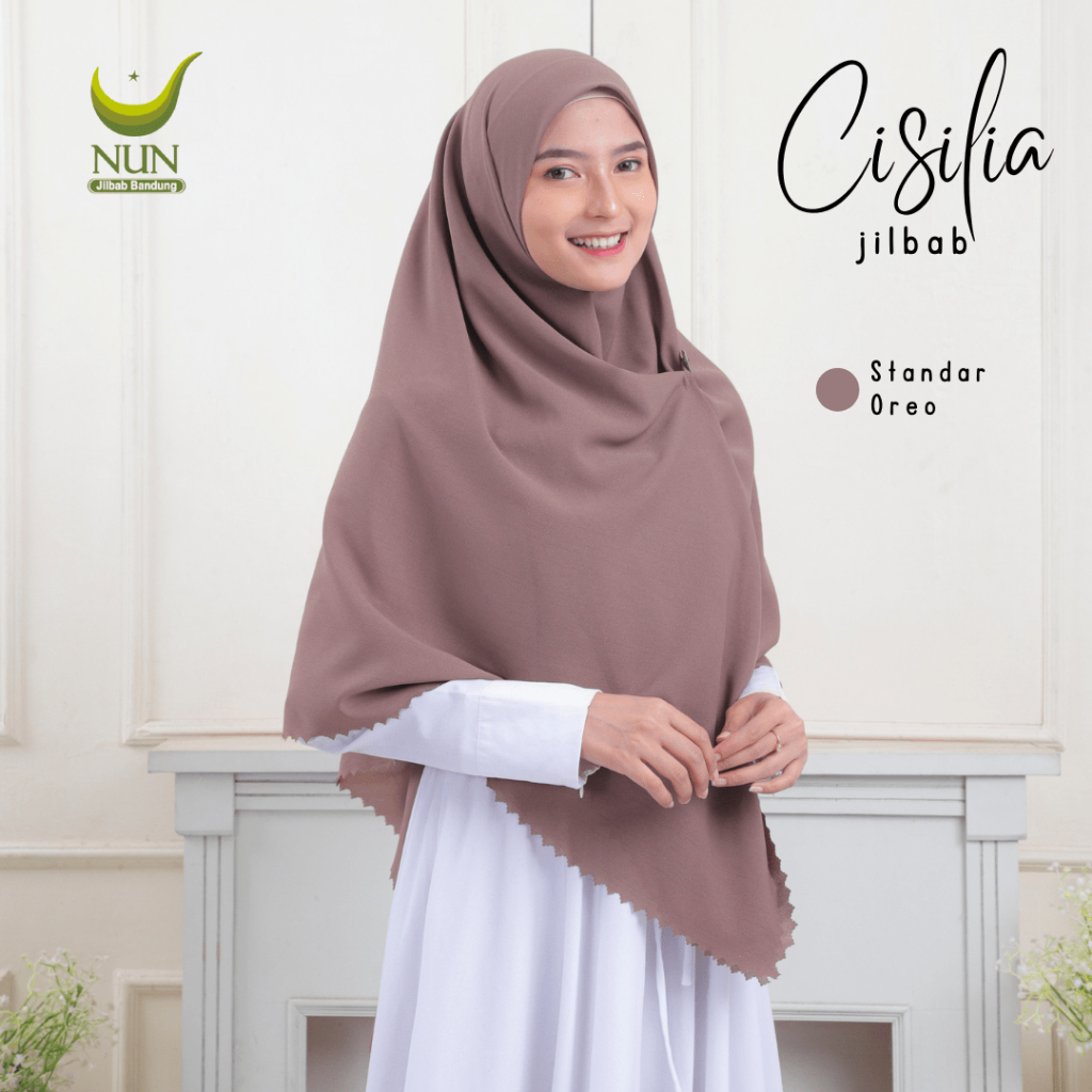 Jual Jilbab Cisilia NUN JILBAB / Segiempat instan kancing non pet / segiempat instan 130 ...