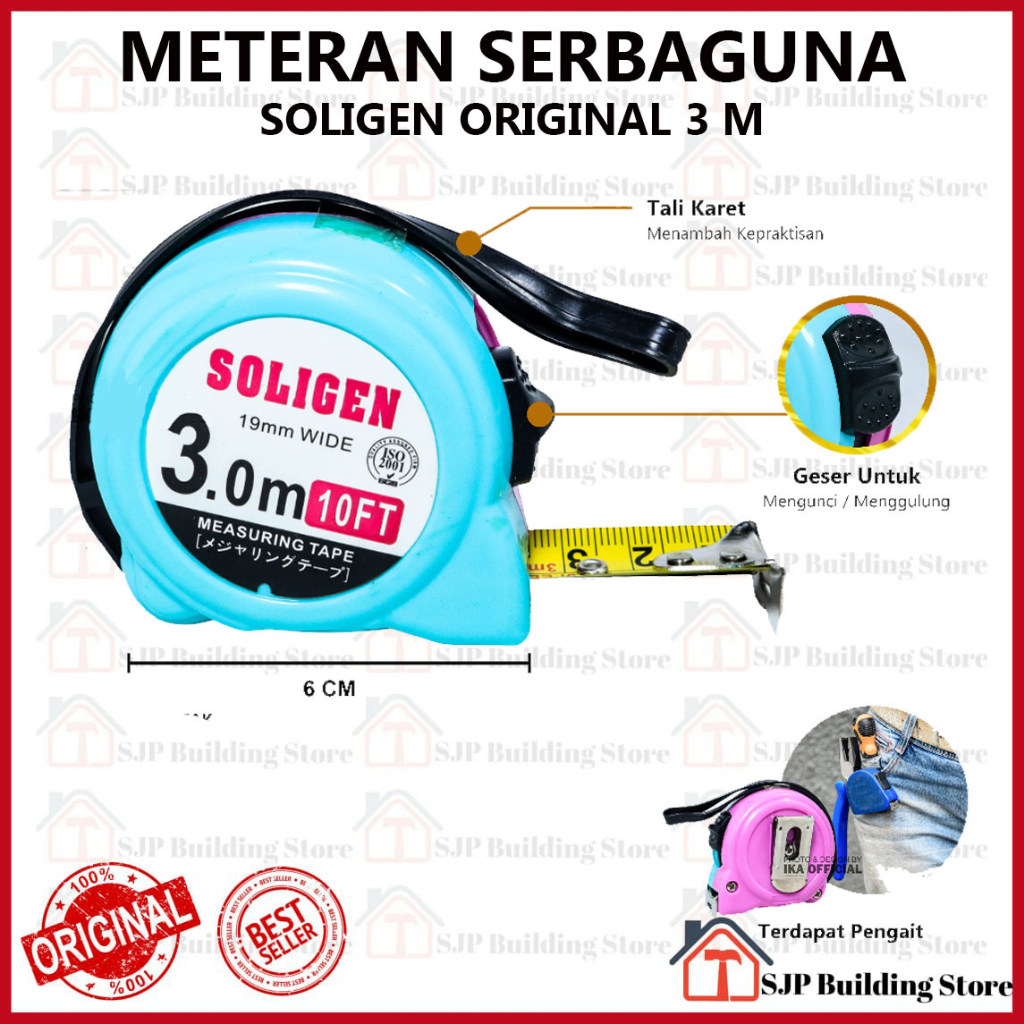 Jual Meteran Karet Tukang Measuring Tape - High Quality 3M 5M 7,5M 10M ...