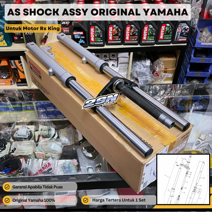 Jual As shock Assy Tabung Shock Depan Set Original RX KING 3KA-F3100-40 ...